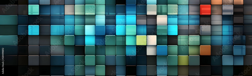 Dynamic Abstract Pixel Motion Tile Background, Mosaic, Grid Square ...