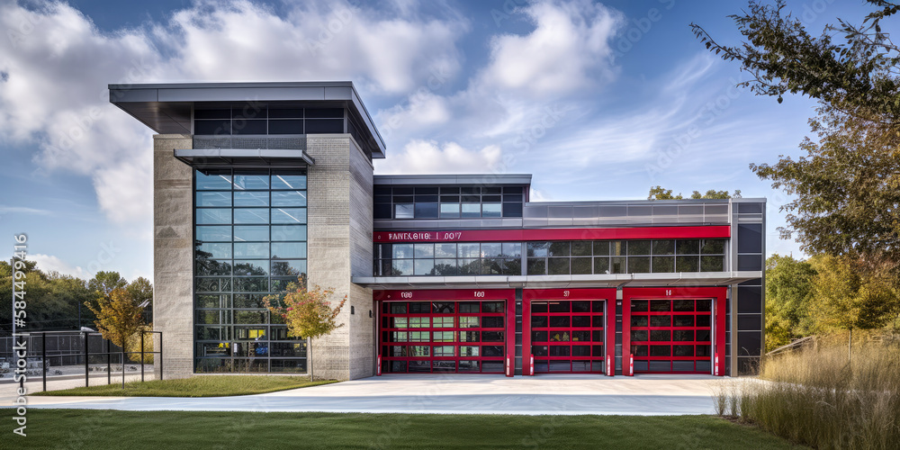 Modern fire department building exterior architecture design ...