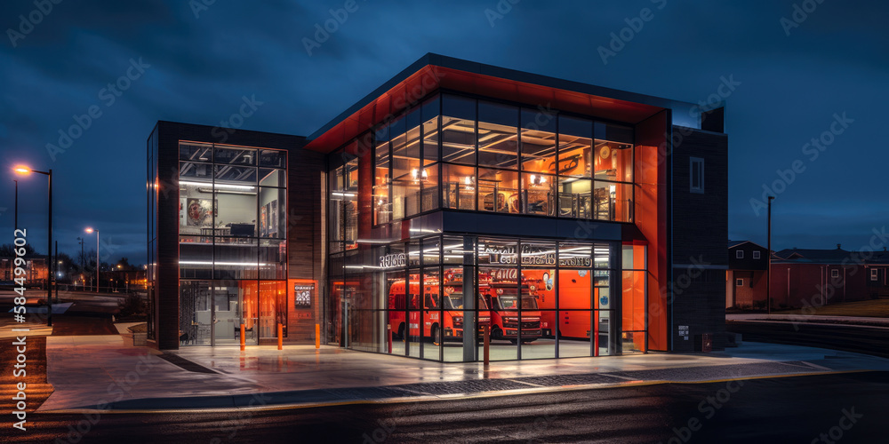 Modern fire department building exterior architecture design ...