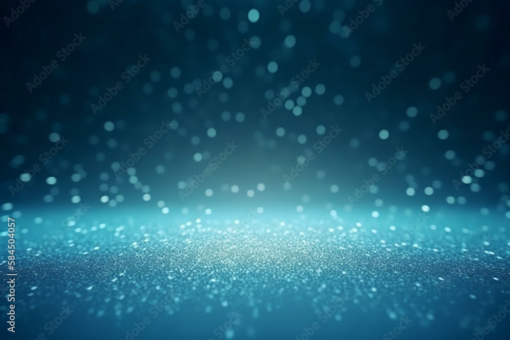 Glitter light blue particles stage and light shine abstract background ...