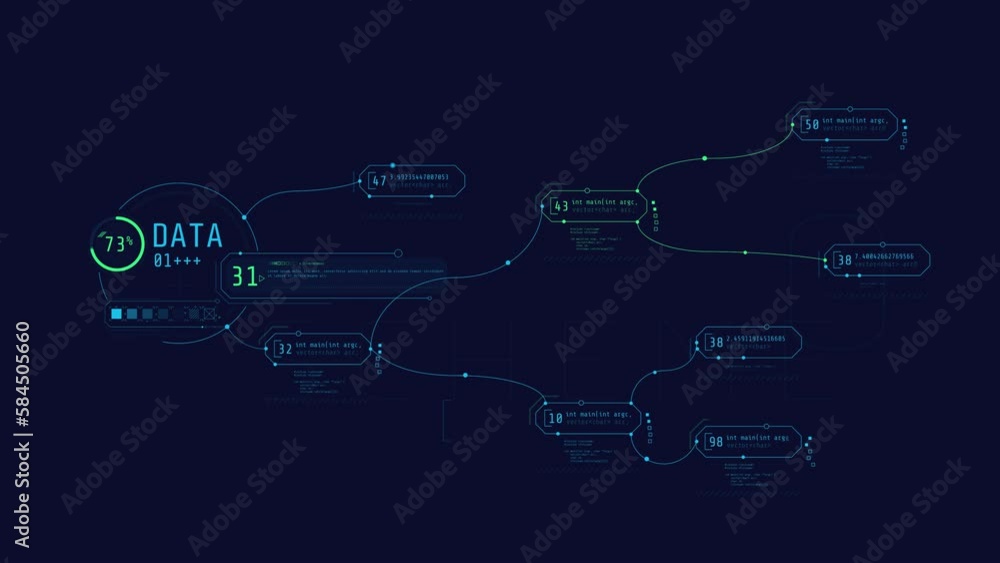 Abstract animated multi-component HUD diagram with infographics. Stock ...