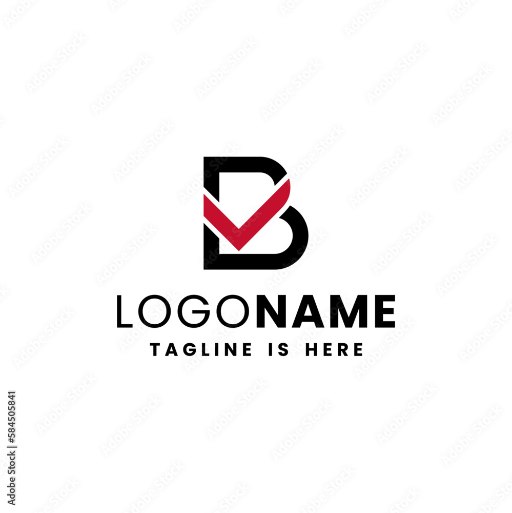 B with checklist monogram logo Stock Vector | Adobe Stock