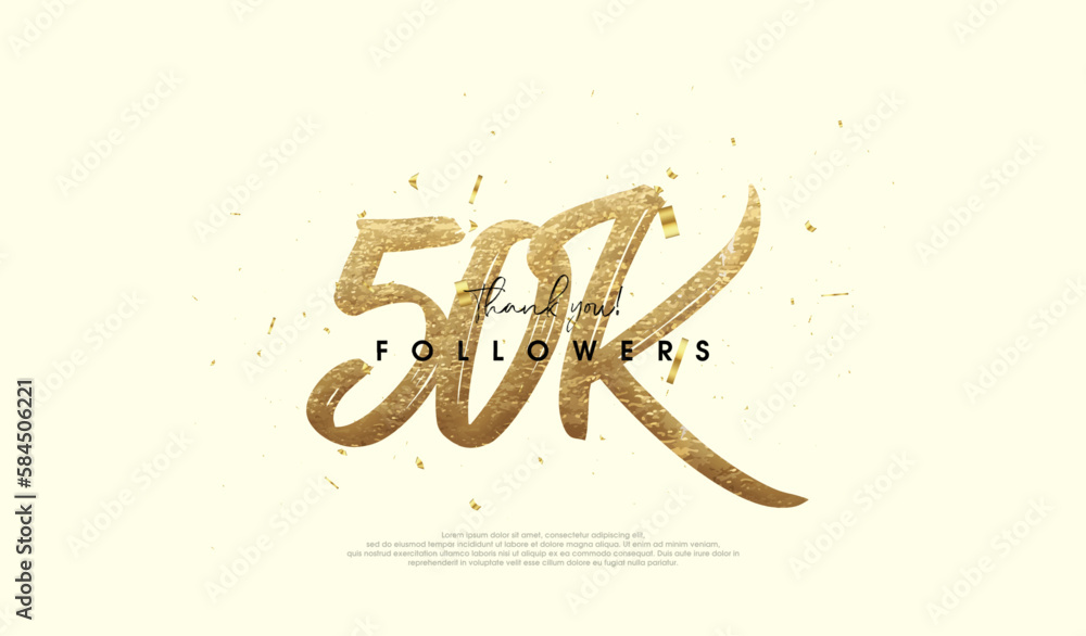 50k celebrations for followers, with fancy gold glitter figures ...