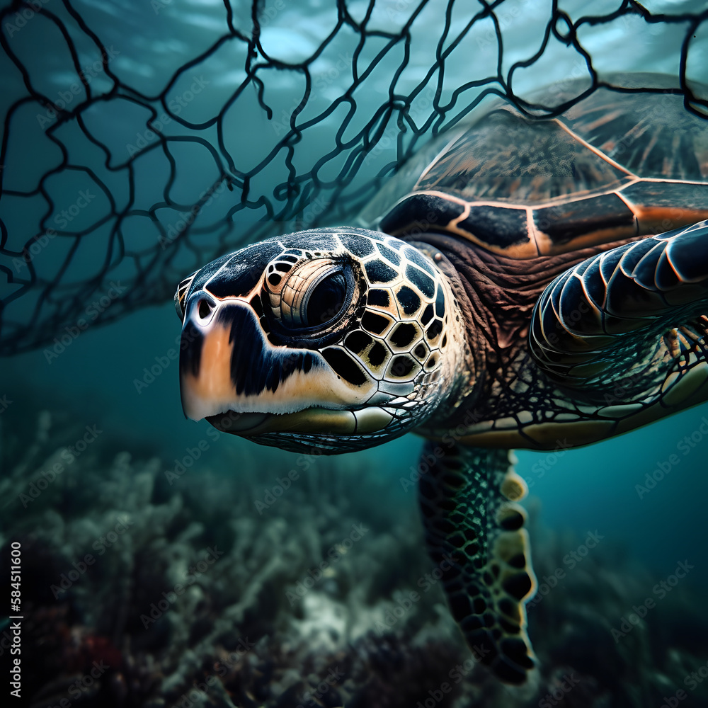 Marine pollution. Environmental destruction of the sea caused by ...