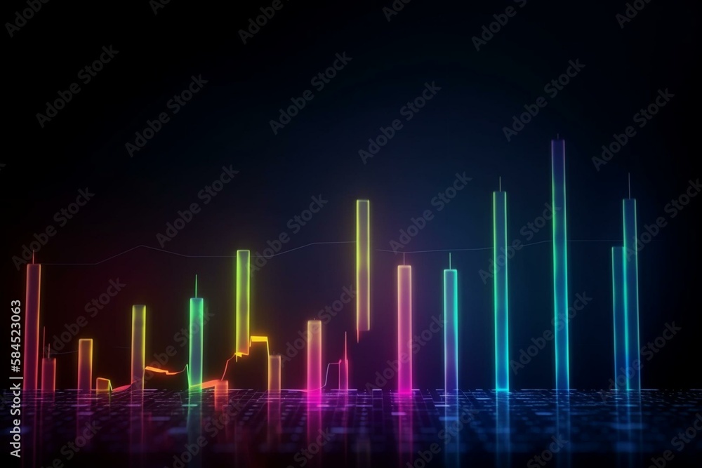 Financial graph with up trend line candlestick chart in stock market on ...