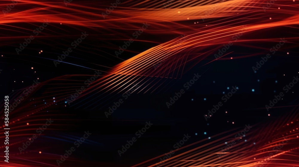 abstract background with line wave, digital technology network concept ...