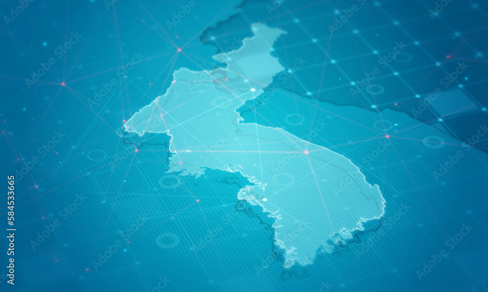 Korea Map Digital Cyber Background Stock Illustration | Adobe Stock