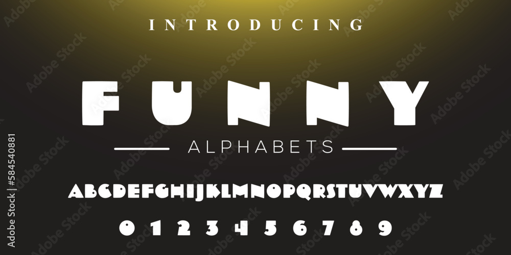 the playful font in vector graphics. a typeface illustration for kids ...