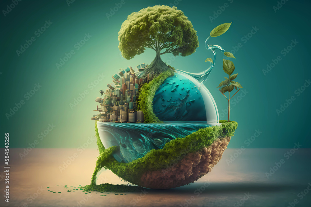 Green energy, sustainable industry. Environmental, Social, and ...