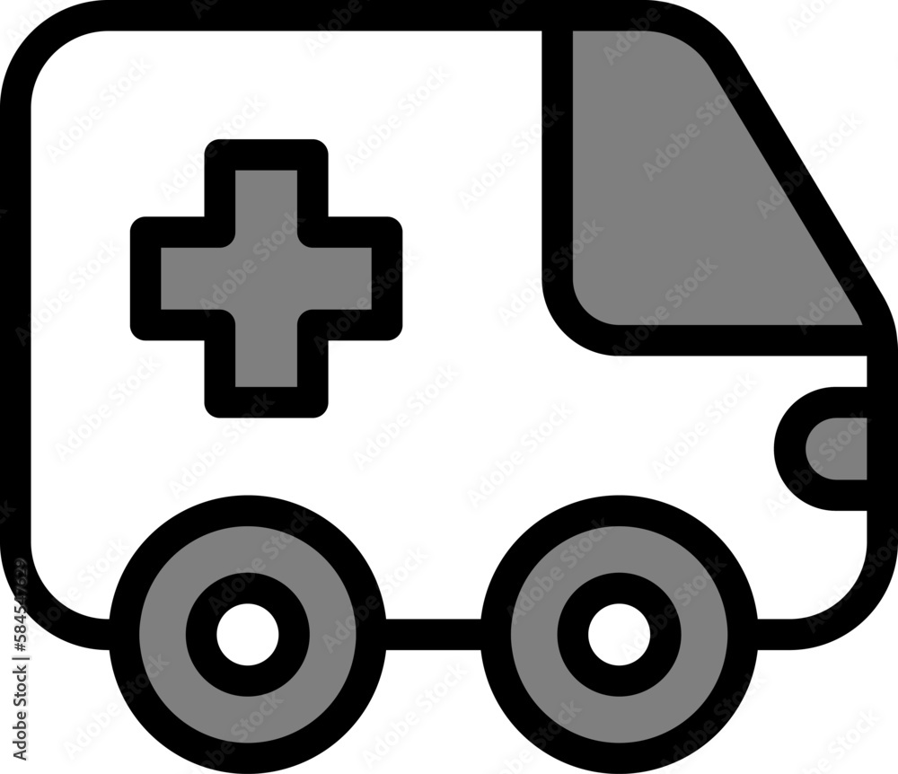 The ambulance icon, symbolizing emergency medical services. It serves ...