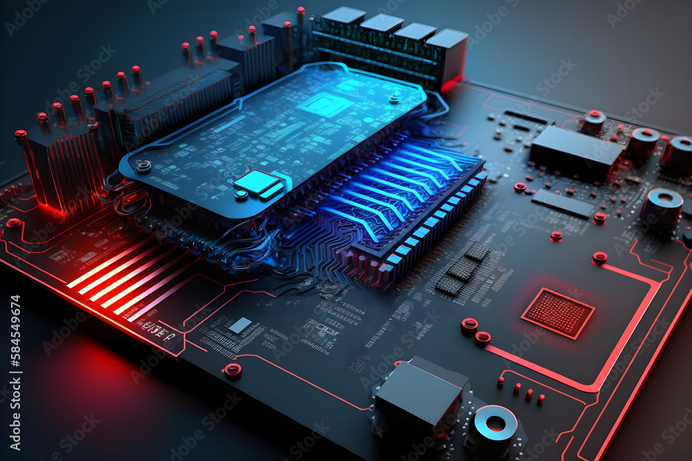 Printed circuit board futuristic server/Circuit board futuristic server ...