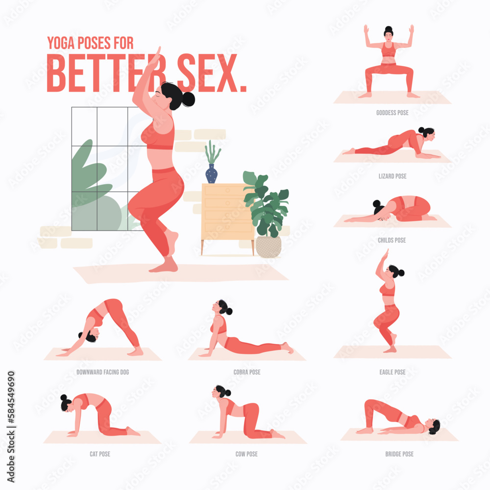 Yoga Poses For Better Sex Young Woman Practicing Yoga Pose Woman Workout Fitness Aerobic And