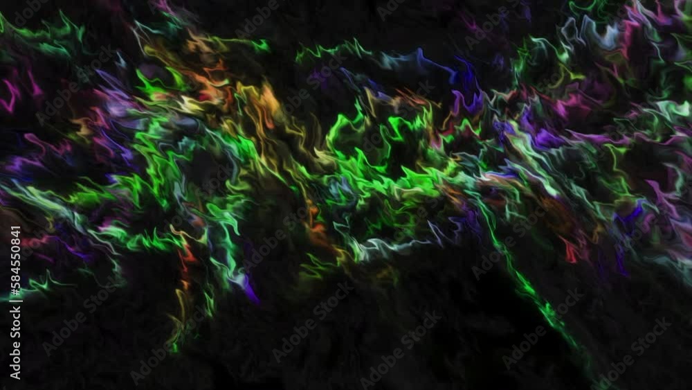 Black background with multicolored grid in anipmation. Motion. A grid ...