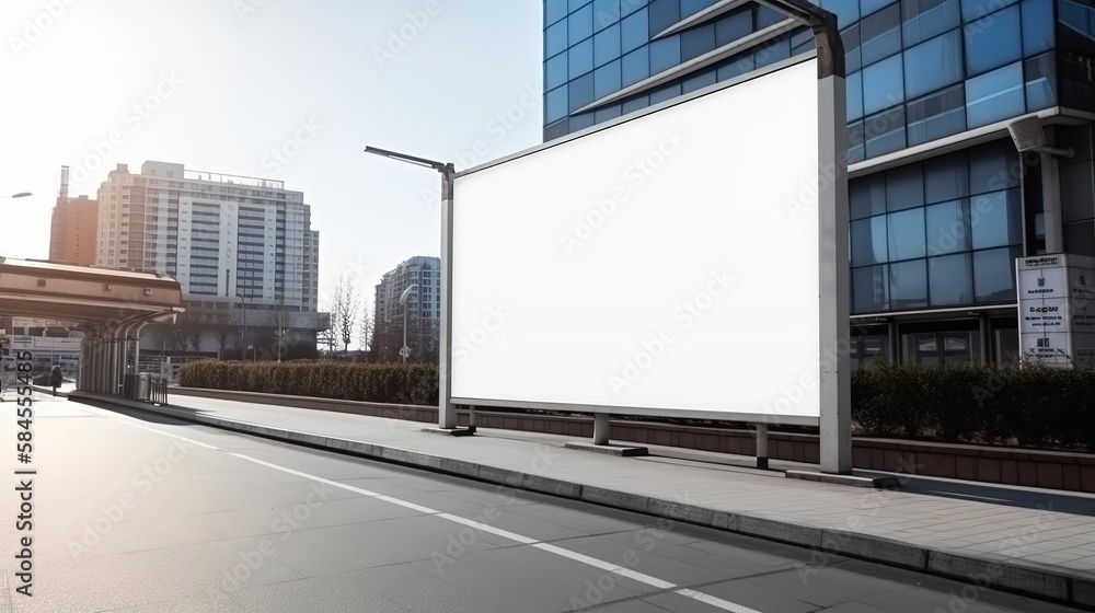 Generative AI, Realistic street big billboard mock up blank for ...