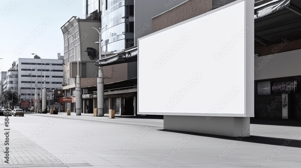 Generative AI, Realistic street big billboard mock up blank for ...
