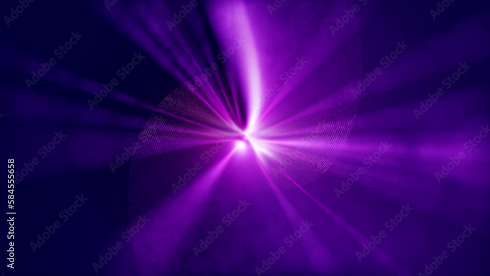 Background animation of aesthetic rotating purple laser light, neon ...