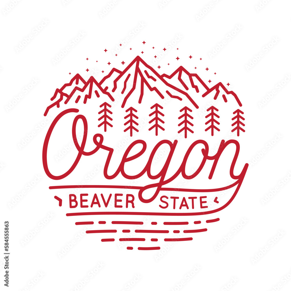 Oregon vector design template. Transparent background. Vector ...
