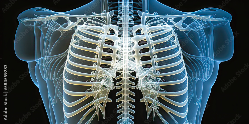 Ribcage X-ray: X-ray image of the chest and ribcage area - Generative ...
