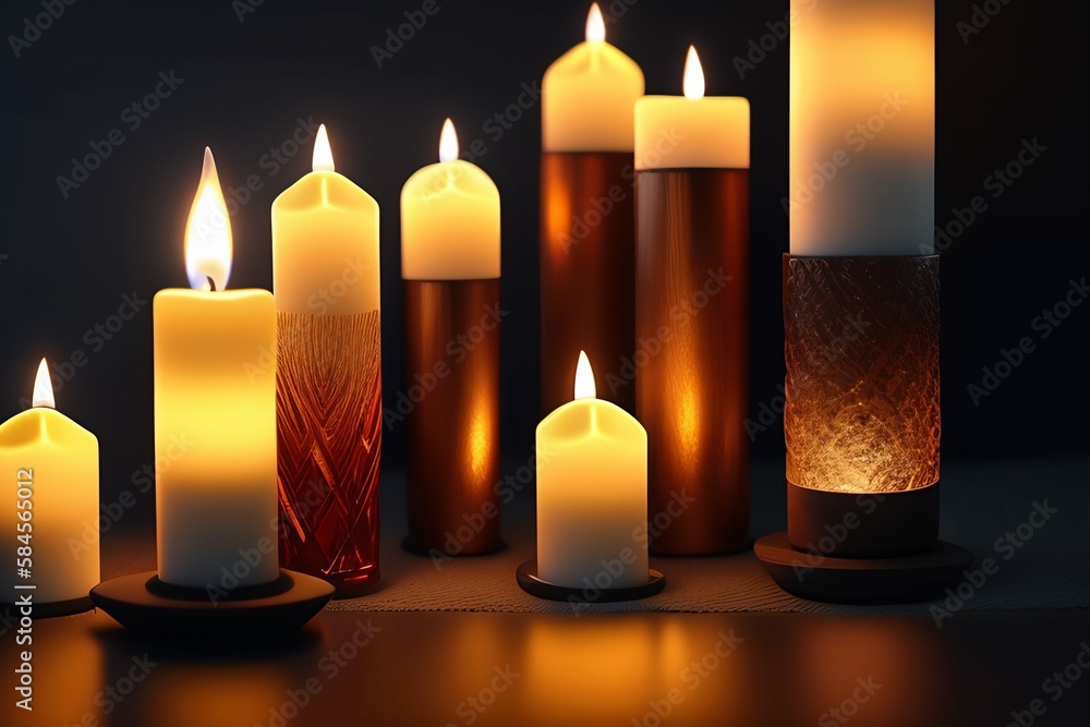 professional product photo of LED candles, flameless, product catalog ...