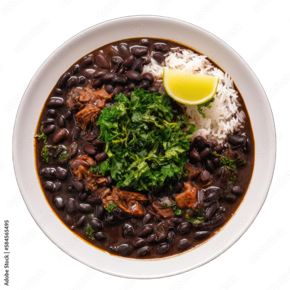 plate of feijoada Brazilian food, transparent background png Stock ...
