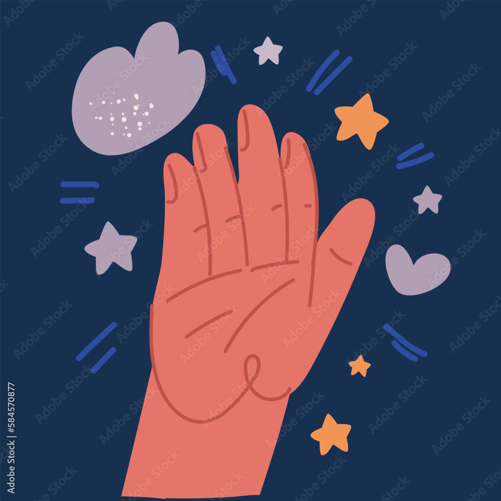 Cartoon vector illustration of character hand goodwill gesture. Open ...