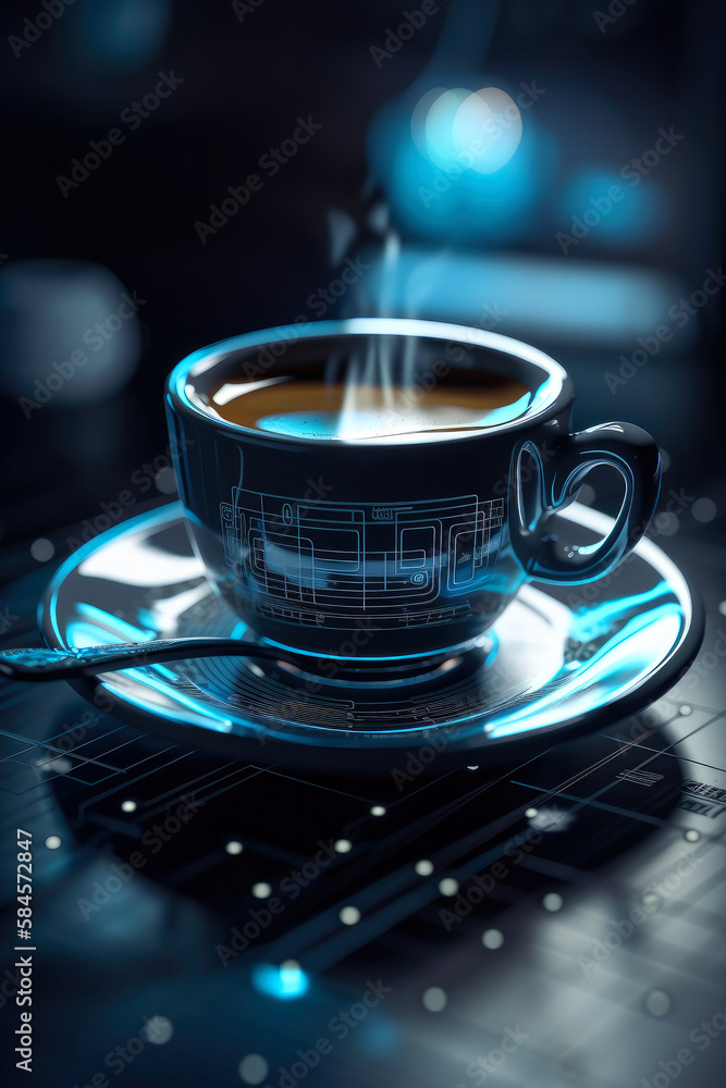 Magical moments with coffee, super modern coffee brewing technology. Ai ...