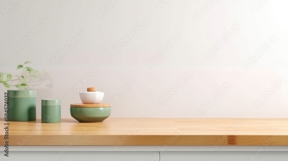 Minimal cozy counter mockup design for product presentation background ...