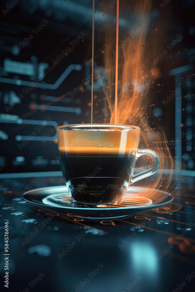 Magical moments with coffee, super modern coffee brewing technology. Ai ...