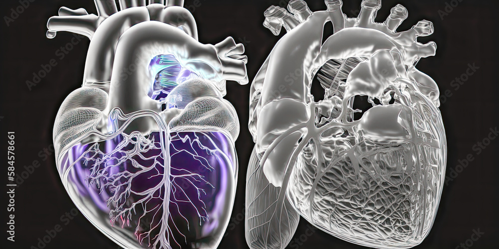X-ray of human heart: An image of the heart and its surrounding ...