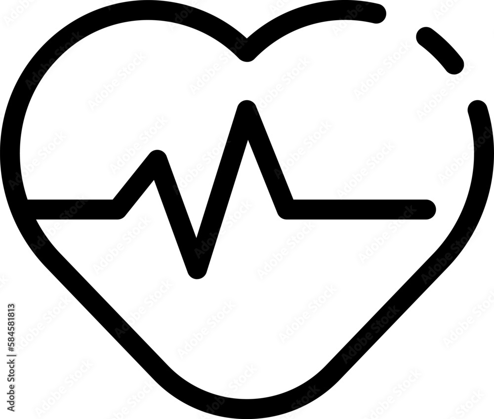 The heartbeat icon, symbolizing the regular pulsing of the heart muscle ...