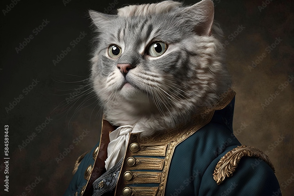 Cat as George Washington president of United States of America famous ...