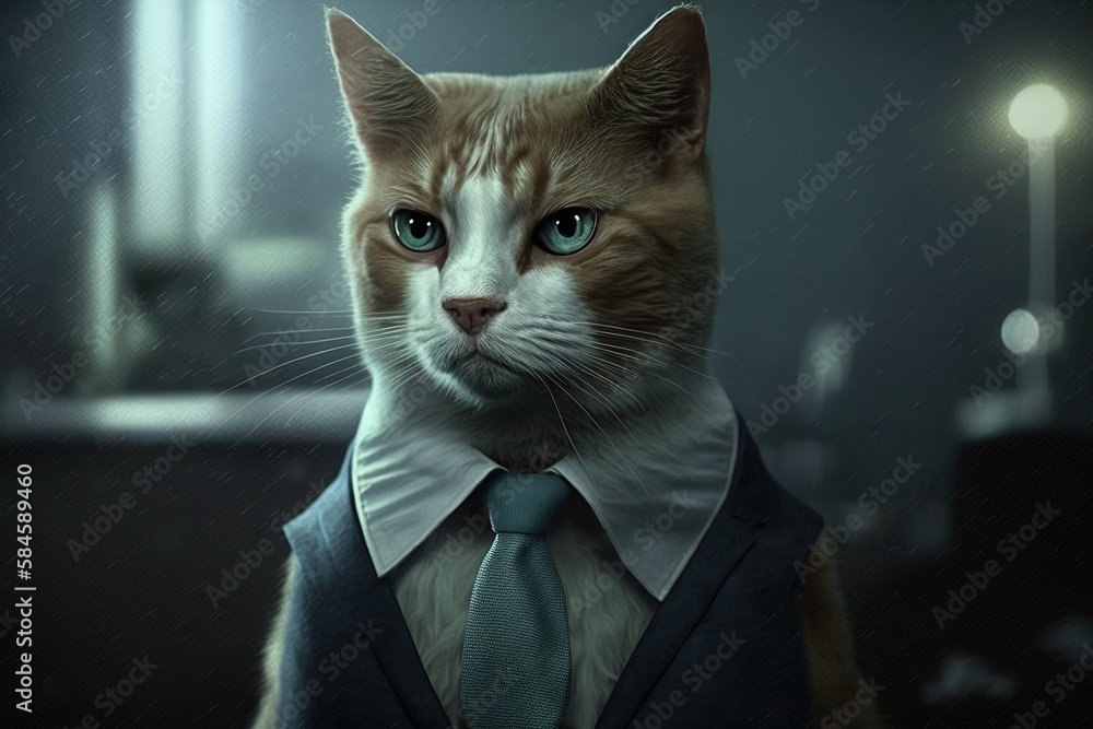 Cat as John F Kennedy president of United States of America famous ...