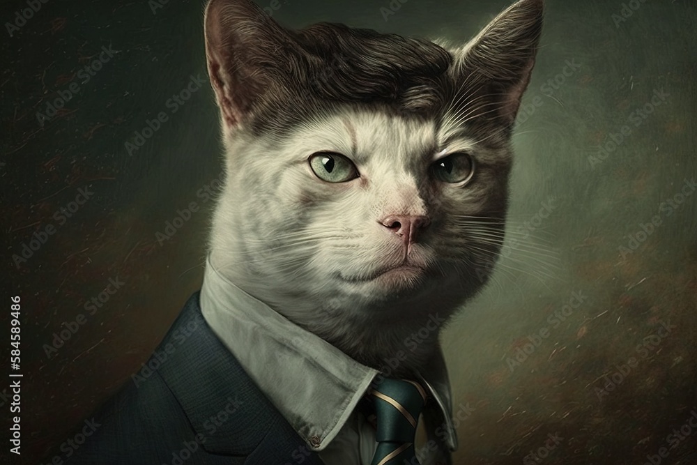 Cat as John F Kennedy president of United States of America famous ...