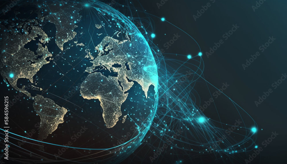 Global Network and Data Connections Concept Background with Growing ...