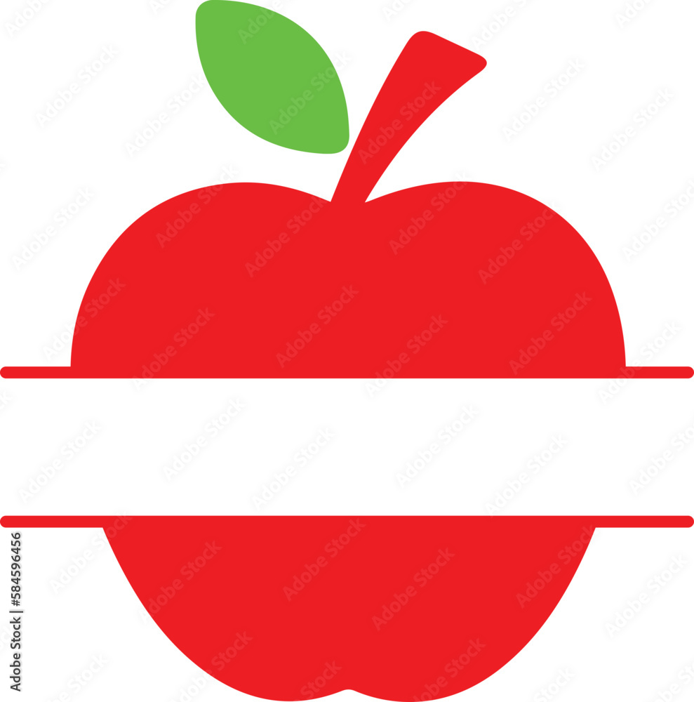 apple name frame SVG vector cut file for cricut and silhouette Stock ...
