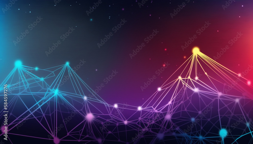 Gradient Network Connection Background for Digital World Stock ...