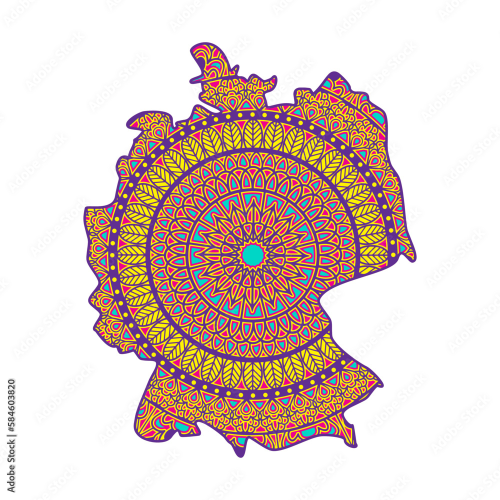 Layered mandala cut file creative silhouettes set on white background ...