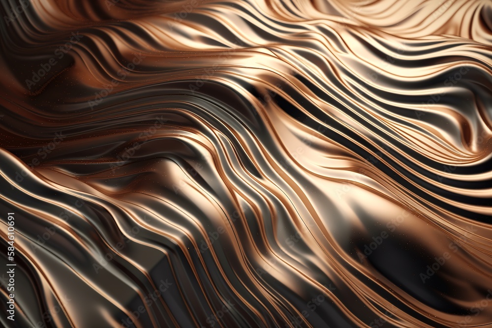 Fluid metallic texture illustration background with Generative AI Stock ...