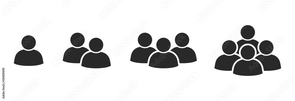Vector set of people group icon on isolated transparent background ...