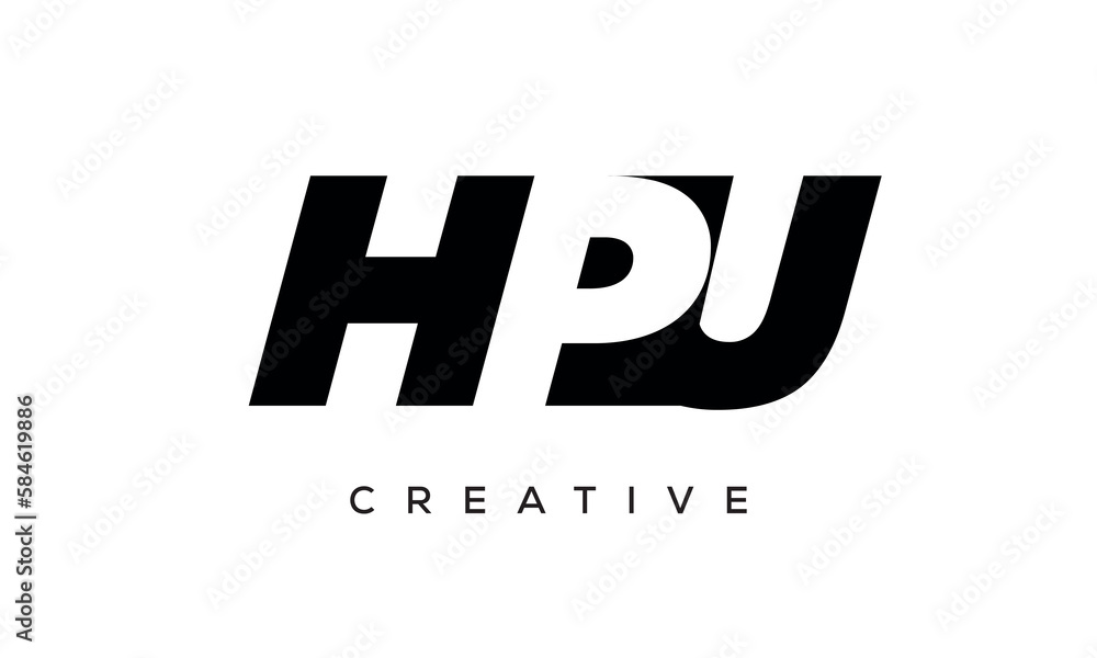 HPU letters negative space logo design. creative typography monogram ...