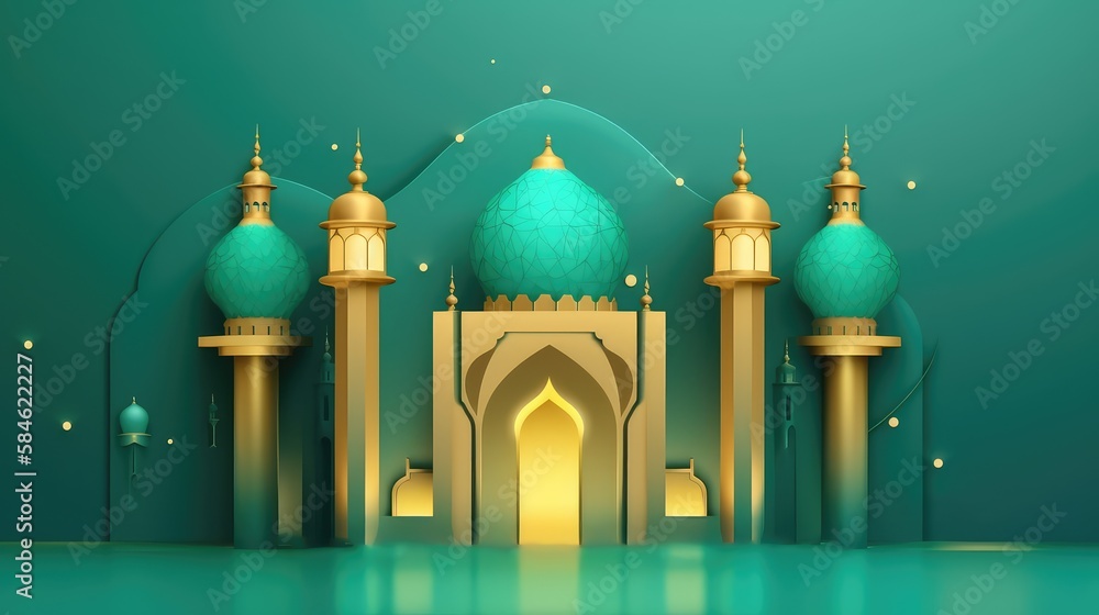 Beautiful Islamic Mosque Background Stock Illustration | Adobe Stock
