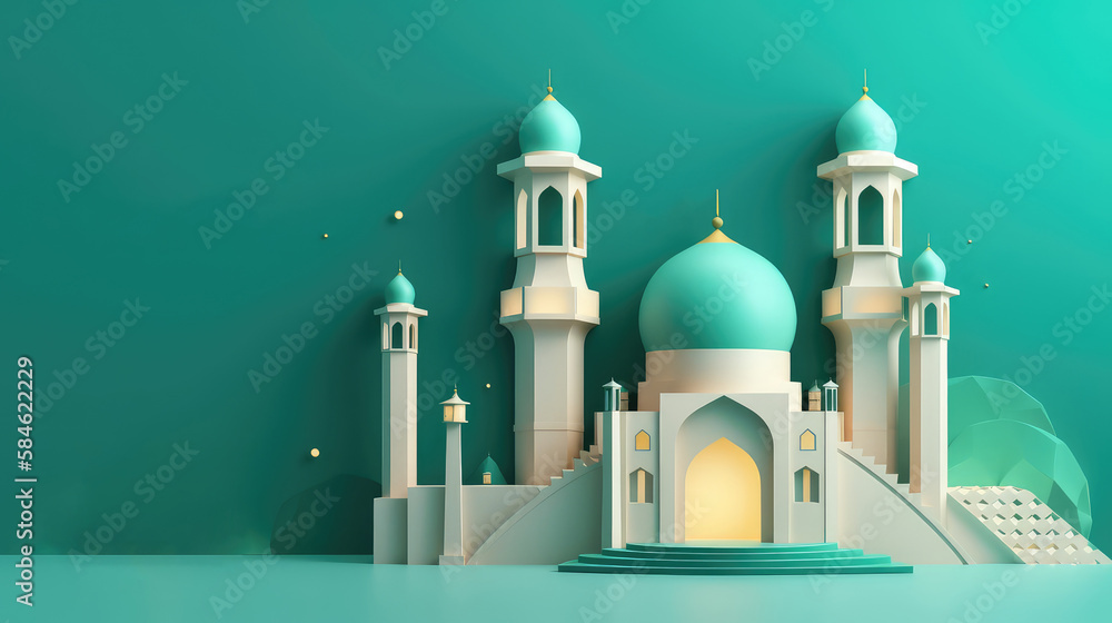 Beautiful Islamic Mosque Background Stock Illustration | Adobe Stock