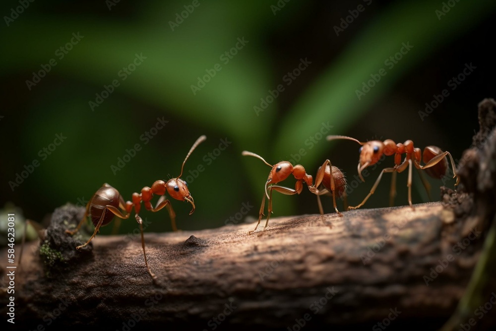 Ant action standing.Ant bridge unity team,Concept team work together ...
