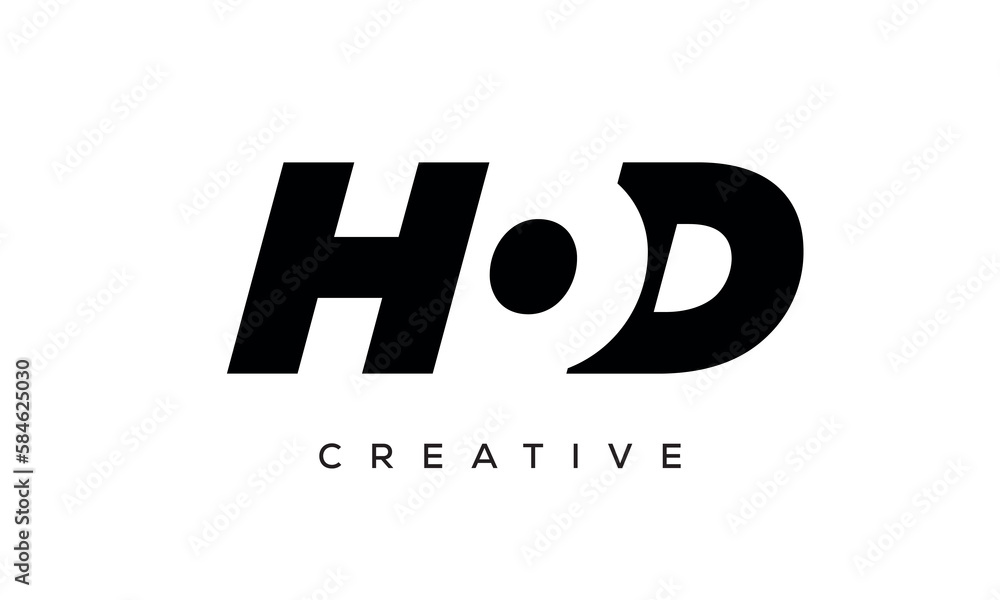 HOD letters negative space logo design. creative typography monogram ...