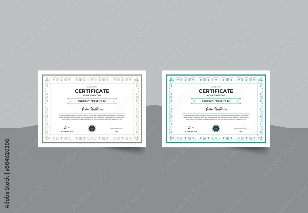 Certificate of Appreciation Layout with Border Stock Vector | Adobe Stock