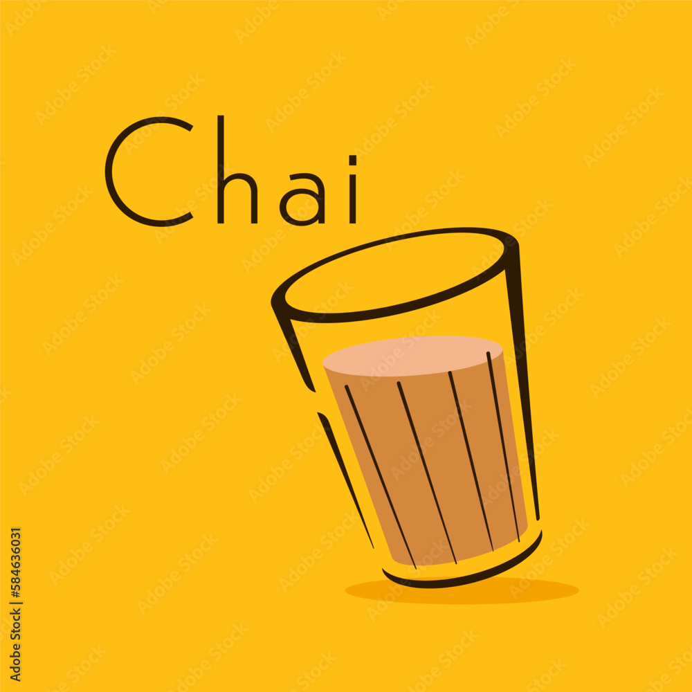 Indian hot drink vector. Indian chai icon. Chai is Indian drink. Kerala ...
