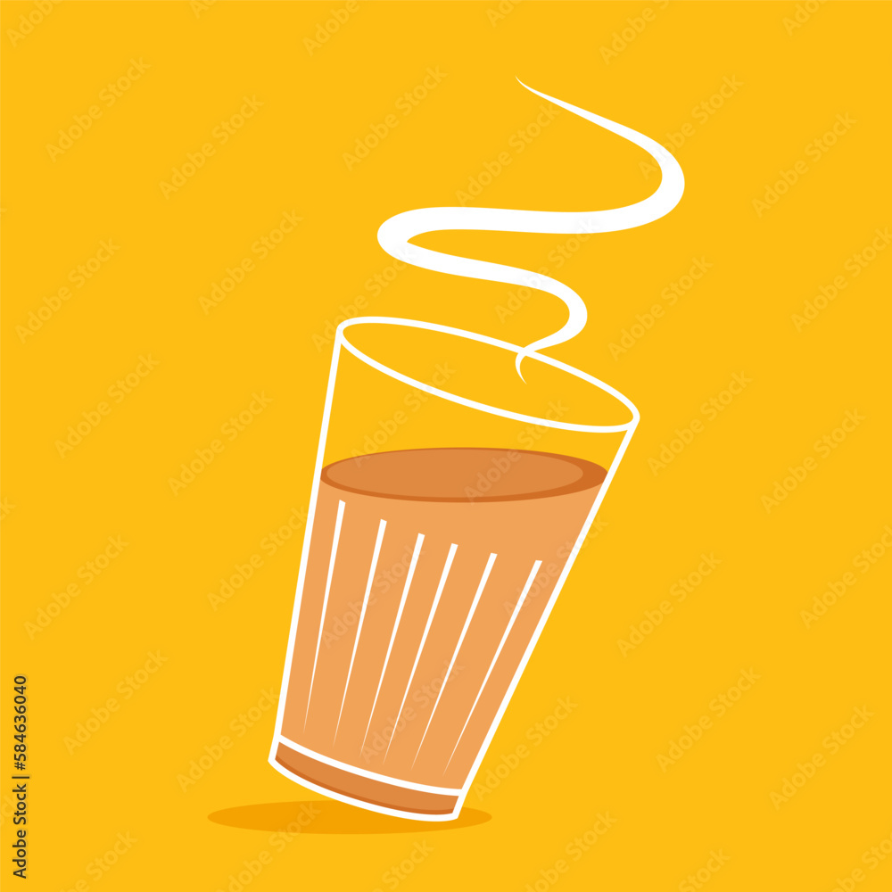 Indian hot drink vector. Indian chai icon. Chai is Indian drink. Kerala ...