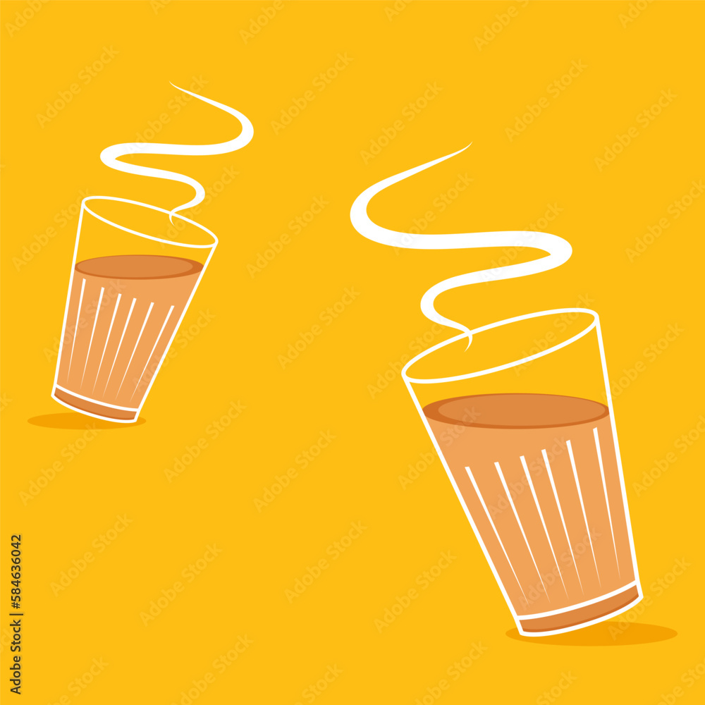 Indian hot drink vector. Indian chai icon. Chai is Indian drink. Kerala ...