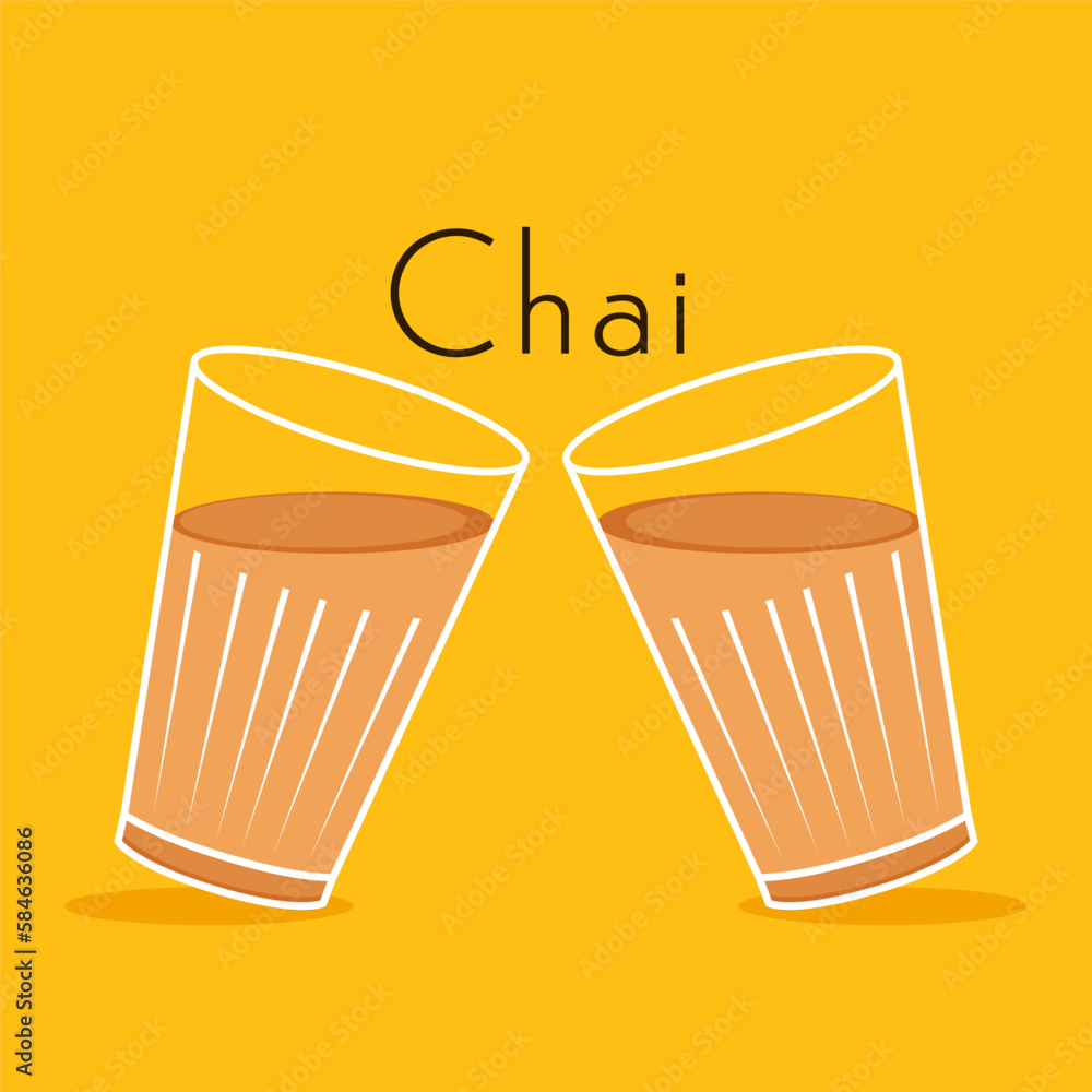 Indian hot drink vector. Indian chai icon. Chai is Indian drink. Kerala ...