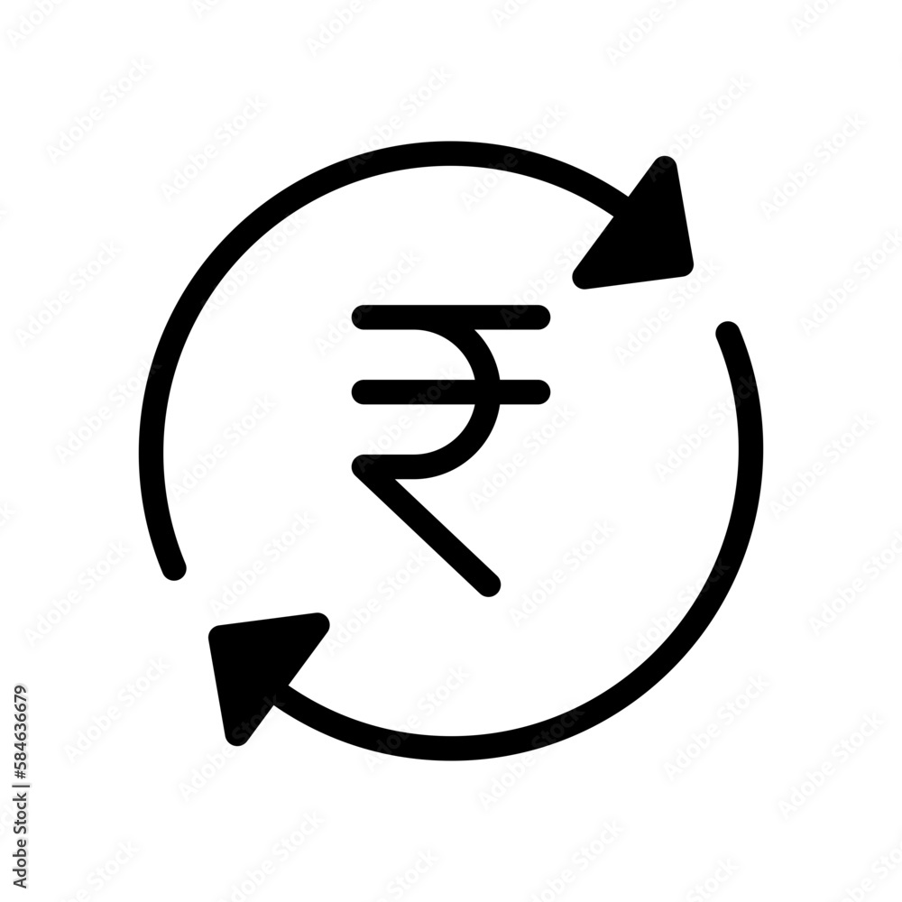 Solid rupees icon Stock Vector | Adobe Stock